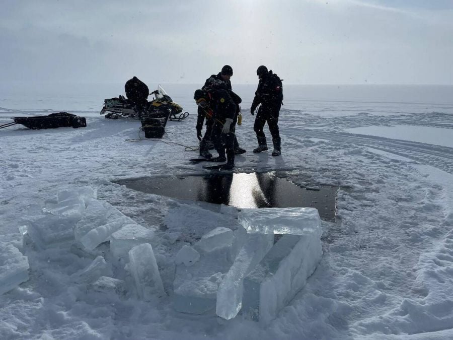 100 Mile House couple dies after snowmobiles plunge through ice into ...