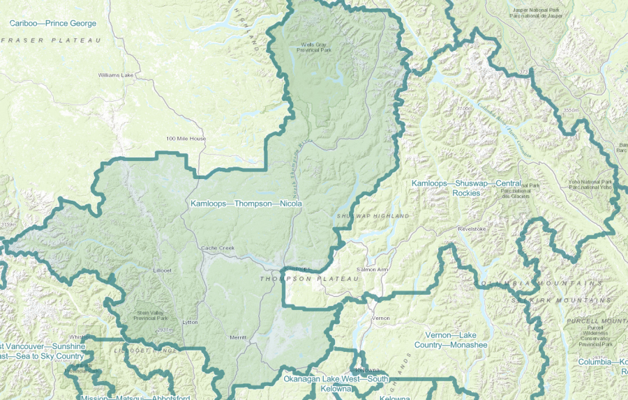 Here's a look at the Thompson-Okanagan's new federal riding boundaries